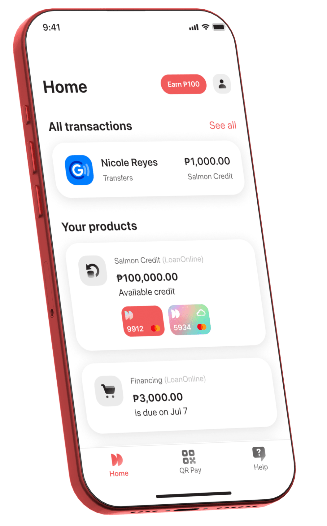 Salmon app – Product Loan & Credit Line in one mobile application