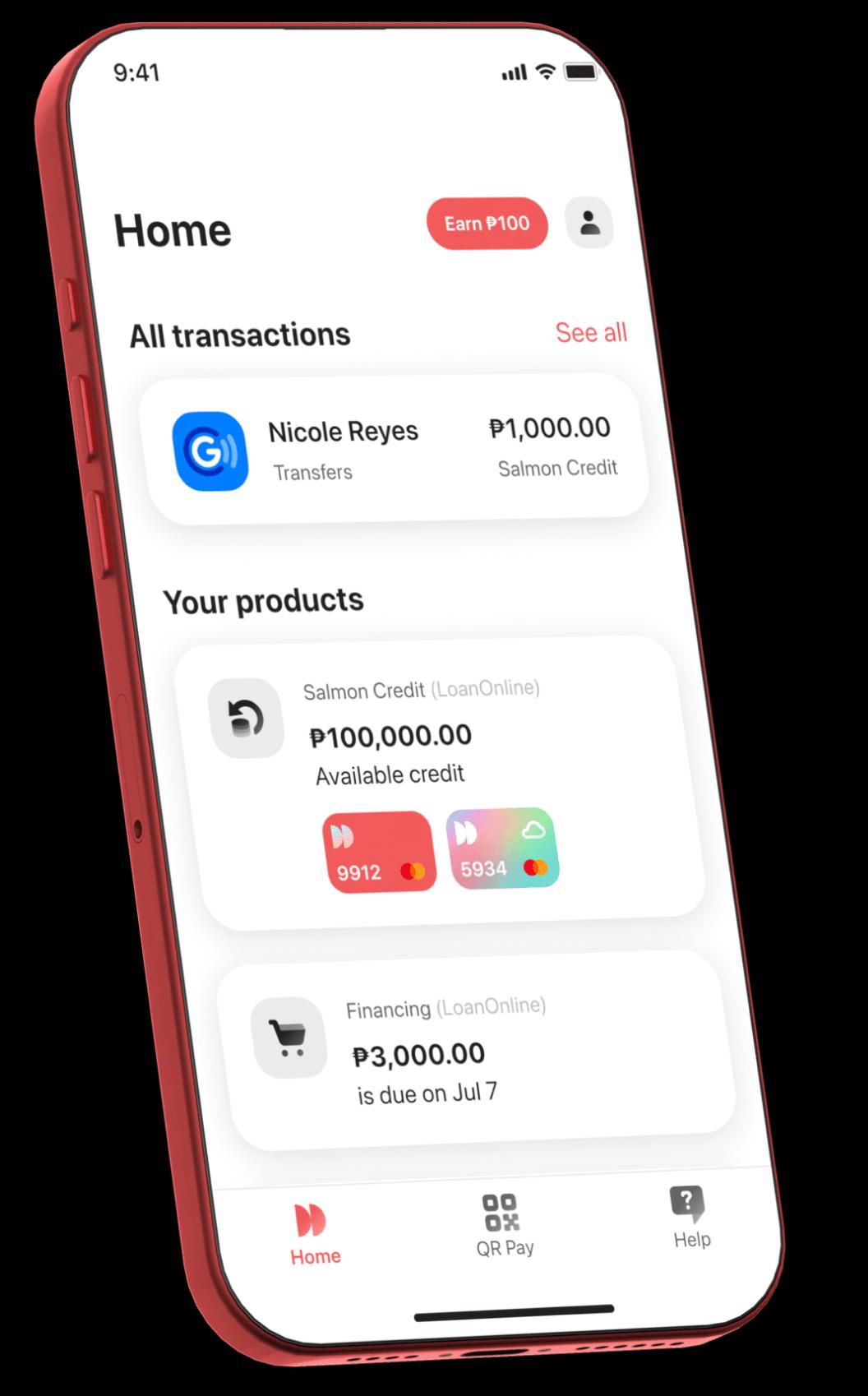 Salmon app – Product Loan & Credit Line in one mobile application